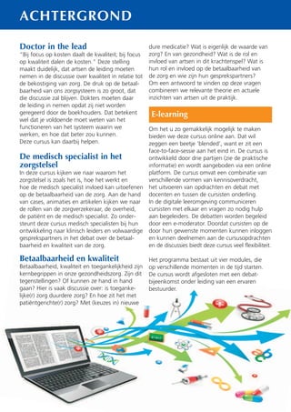 Cursusbrochure Betaalbaarheid en kwaliteit van zorg | PDF