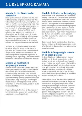 Cursusbrochure Betaalbaarheid en kwaliteit van zorg | PDF