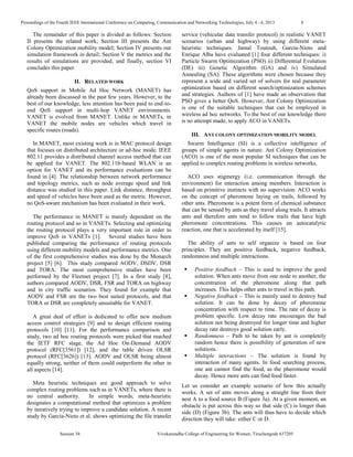 QoS Realization for Routing Protocol on VANETs using Combinatorial Optimizations | PDF