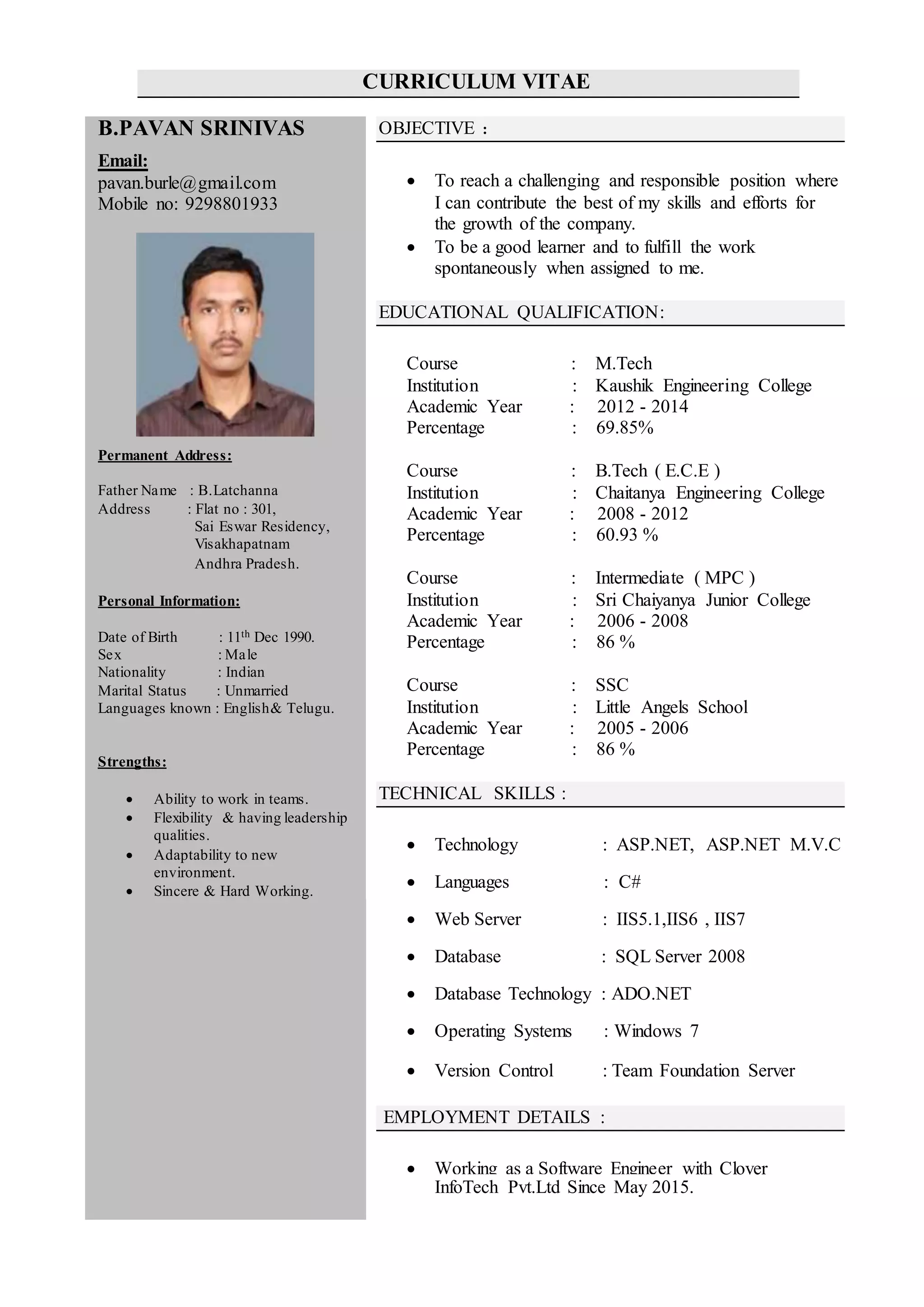 CURRICULUM VITAE new | DOCX | Databases | Computer Software and ...