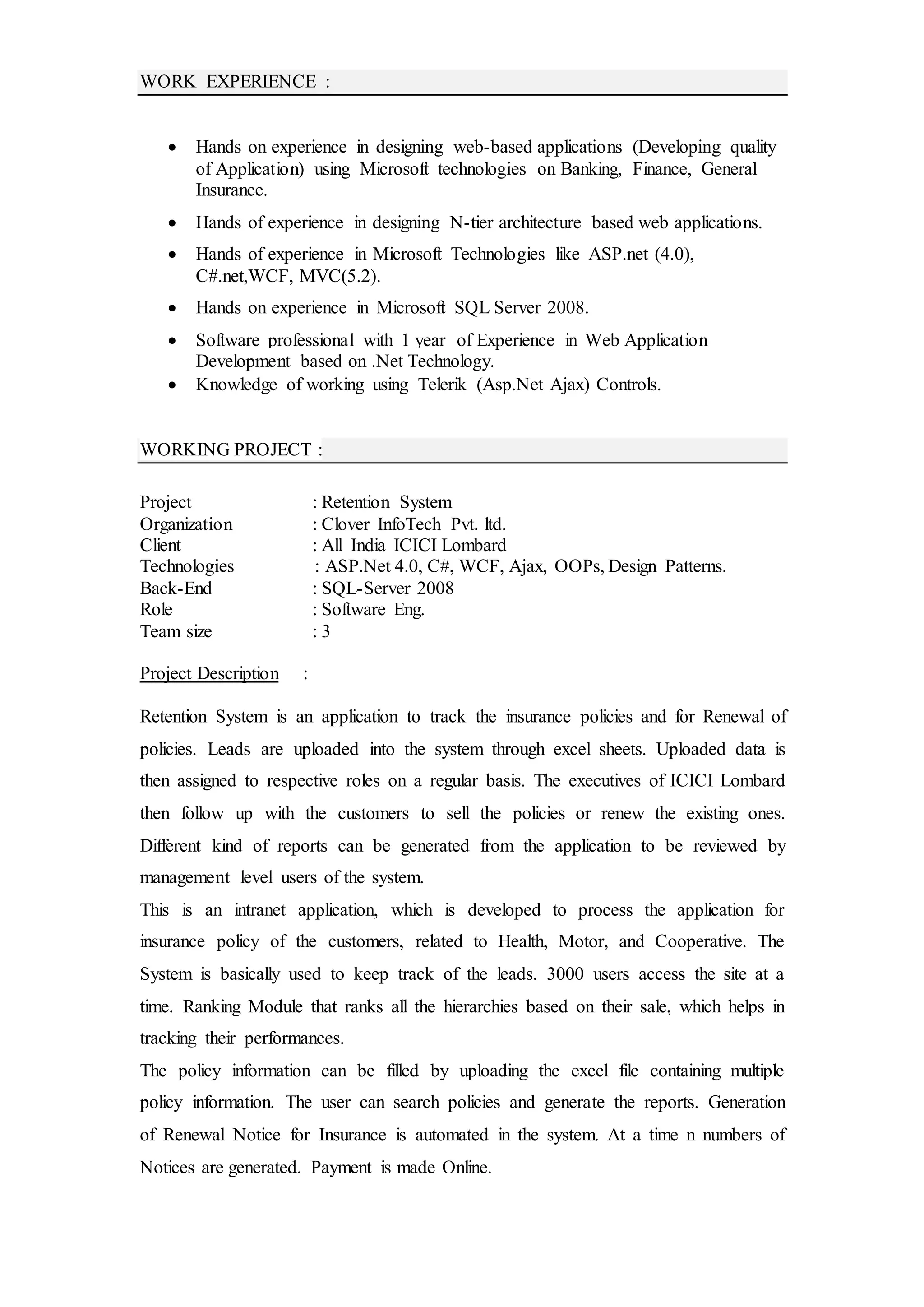 CURRICULUM VITAE new | DOCX | Databases | Computer Software and Applications