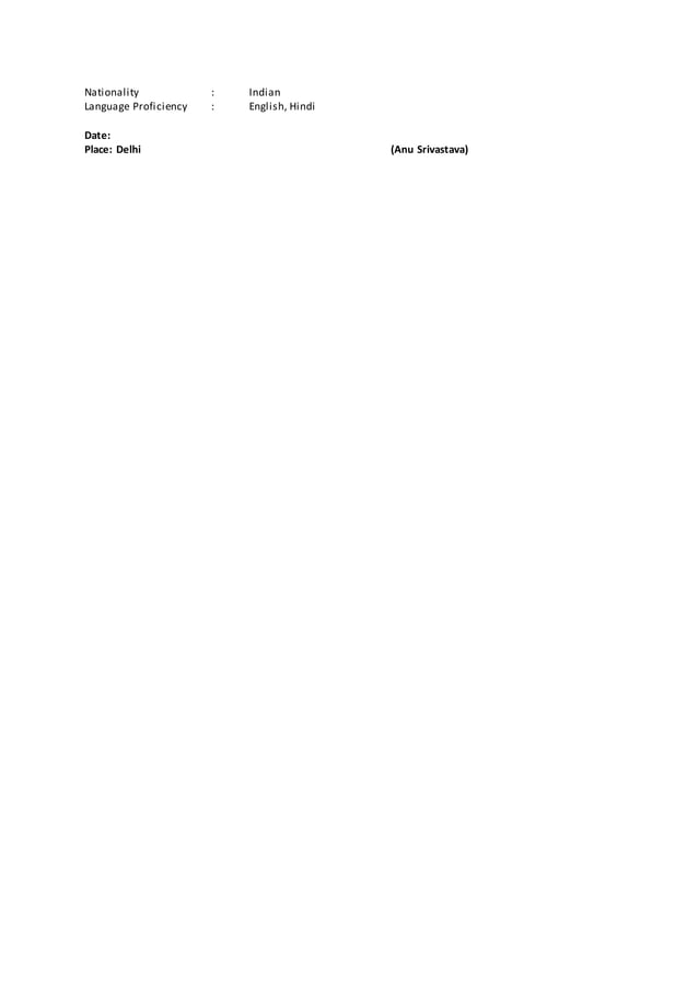 Anu Srivastava CV | DOCX