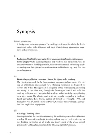 Designing A Thinking Curriculum Revised Susan Wilks | PDF