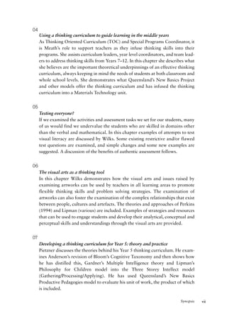 Designing A Thinking Curriculum Revised Susan Wilks | PDF