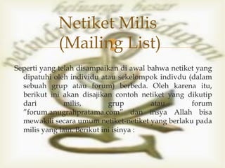 Etika Di Dunia Maya | PPT