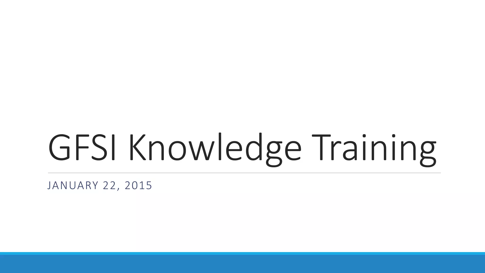 GFSI KnowledgeTraining Prod | PPT
