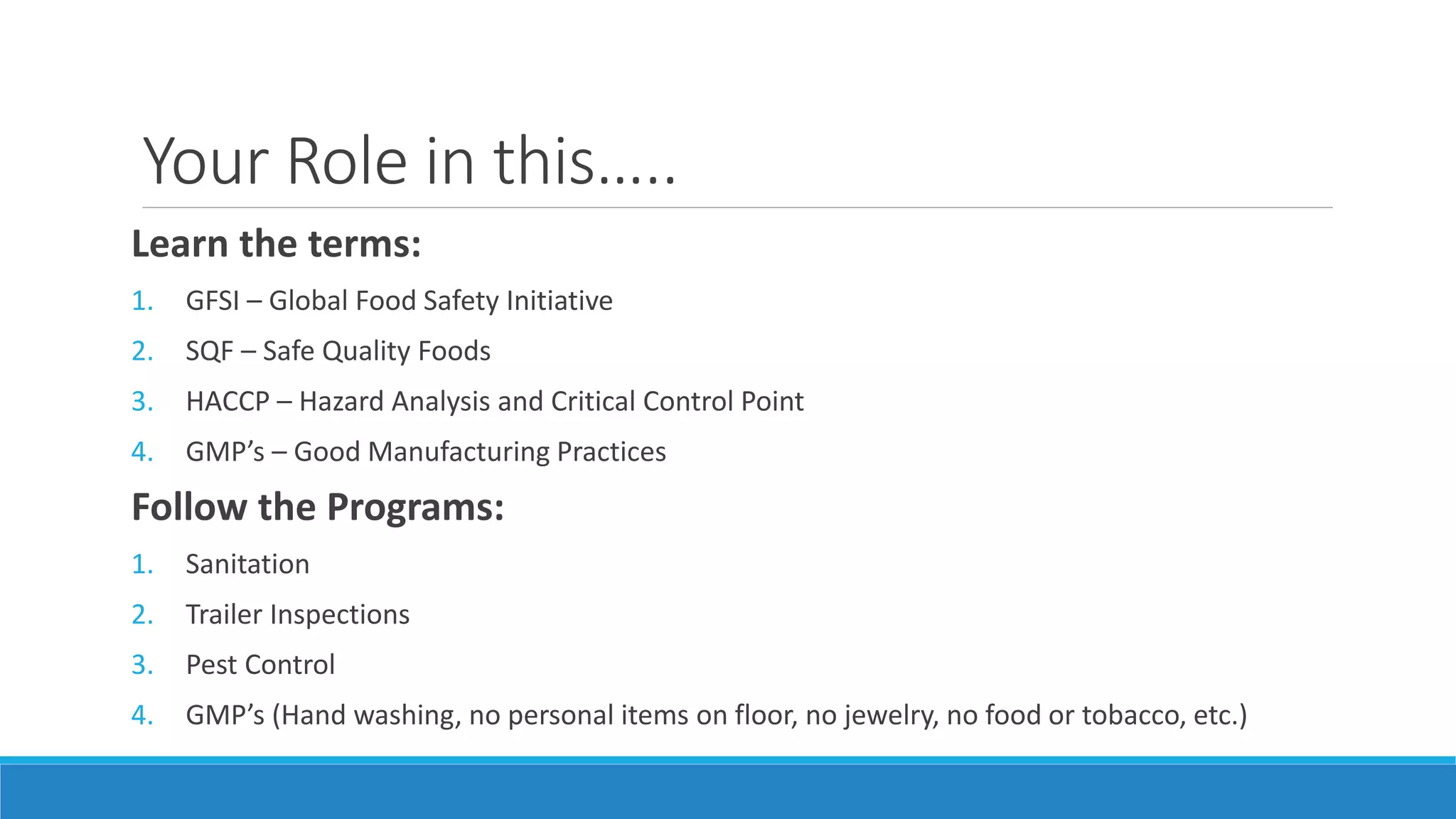GFSI KnowledgeTraining Prod | PPT