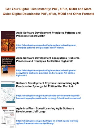 Agile software development principles patterns and practices Martin | PDF