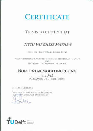 Certificate for Nonlinear FEM course.PDF | Free Download