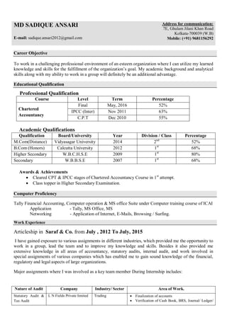 MD SADIQUE ANSARI | PDF