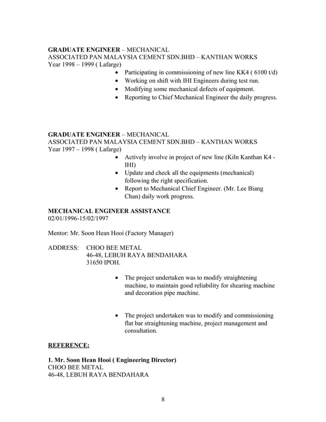 CURRICULUM VITAE Jan 2016 | DOC | Manufacturing Industry | Industries