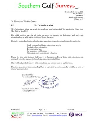 Recommendation Letter for Surveyor Applicant | PDF