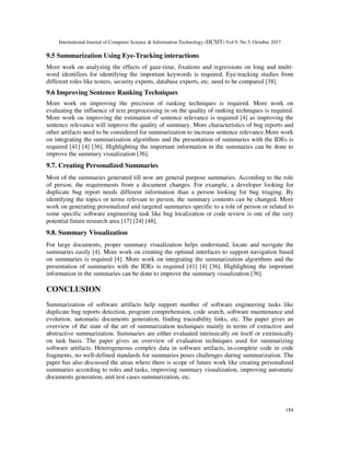 Summarization of Software Artifacts : A Review | PDF