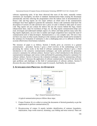 Summarization of Software Artifacts : A Review | PDF