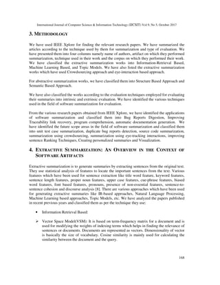 Summarization of Software Artifacts : A Review | PDF