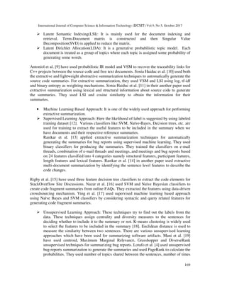 Summarization of Software Artifacts : A Review | PDF