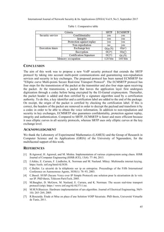 PROTOCOL SAFETY OF VOIP USING THE CRYPTOSYSTEMS BASED ON ELLIPTIC CURVE | PDF