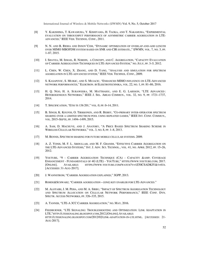 PERFORMANCE ANALYSIS OF CARRIER AGGREGATION FOR VARIOUS MOBILE NETWORK IMPLEMENTATIONS SCENARIO ...