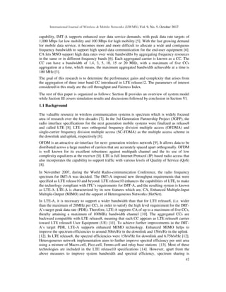 PERFORMANCE ANALYSIS OF CARRIER AGGREGATION FOR VARIOUS MOBILE NETWORK IMPLEMENTATIONS SCENARIO ...