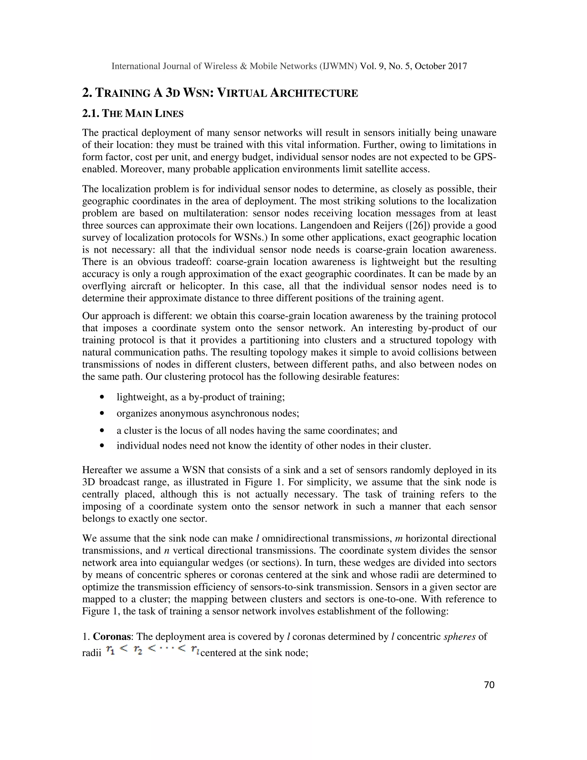 VIRTUAL ARCHITECTURE AND ENERGYEFFICIENT ROUTING PROTOCOLS FOR 3D WIRELESS SENSOR NETWORKS | PDF
