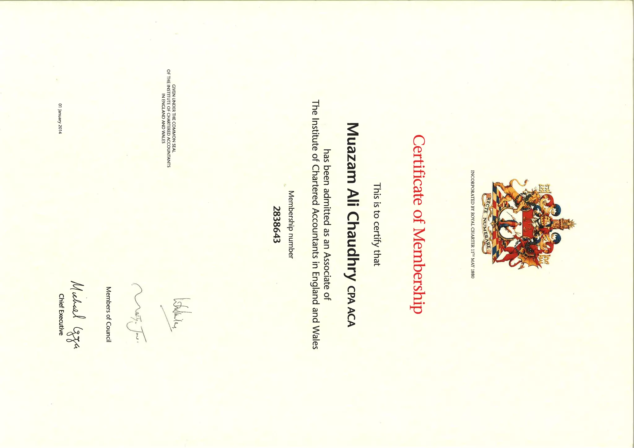 ICAEW-Membership Certificate | PDF