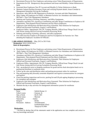 SATHISH KUMAR RESUME | DOC