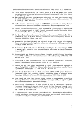 INVESTIGATING THE PERFORMANCE OF VARIOUS CHANNEL ESTIMATION TECHNIQUES FOR MIMO-OFDM SYSTEMS ...
