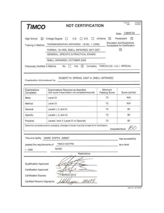TIMCO NDT Certs | DOCX