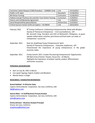 Curriculum Vitae - Mary Ann Chan Wong | DOCX