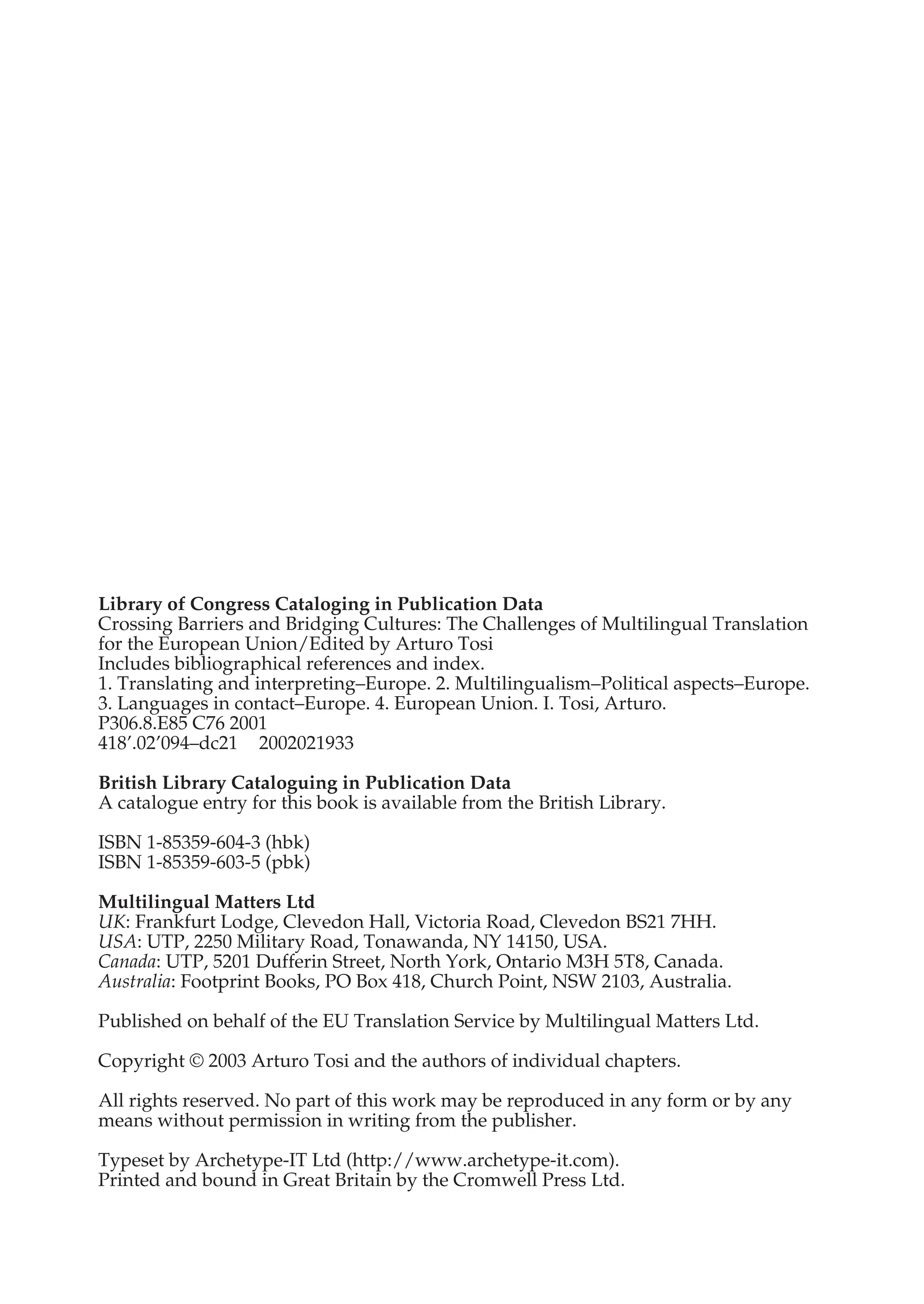 Crossing Barriers Bridging Cultures Arturo Tosi | PDF