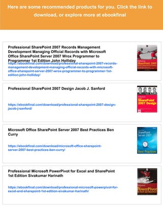 Professional Microsoft SharePoint 2007 Workflow Programming Dr. Shahram Khosravi | PDF