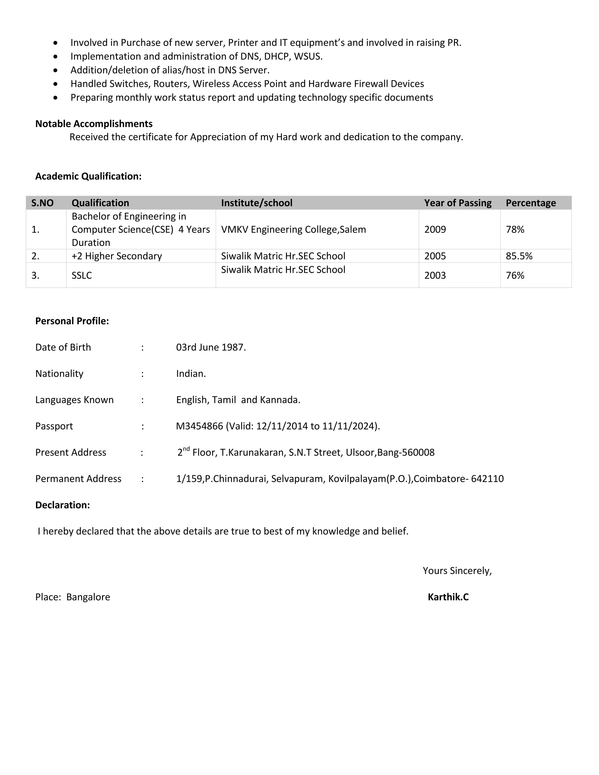 Karthik-Windows Server and VMware Administrator_6+years EXP CV | PDF