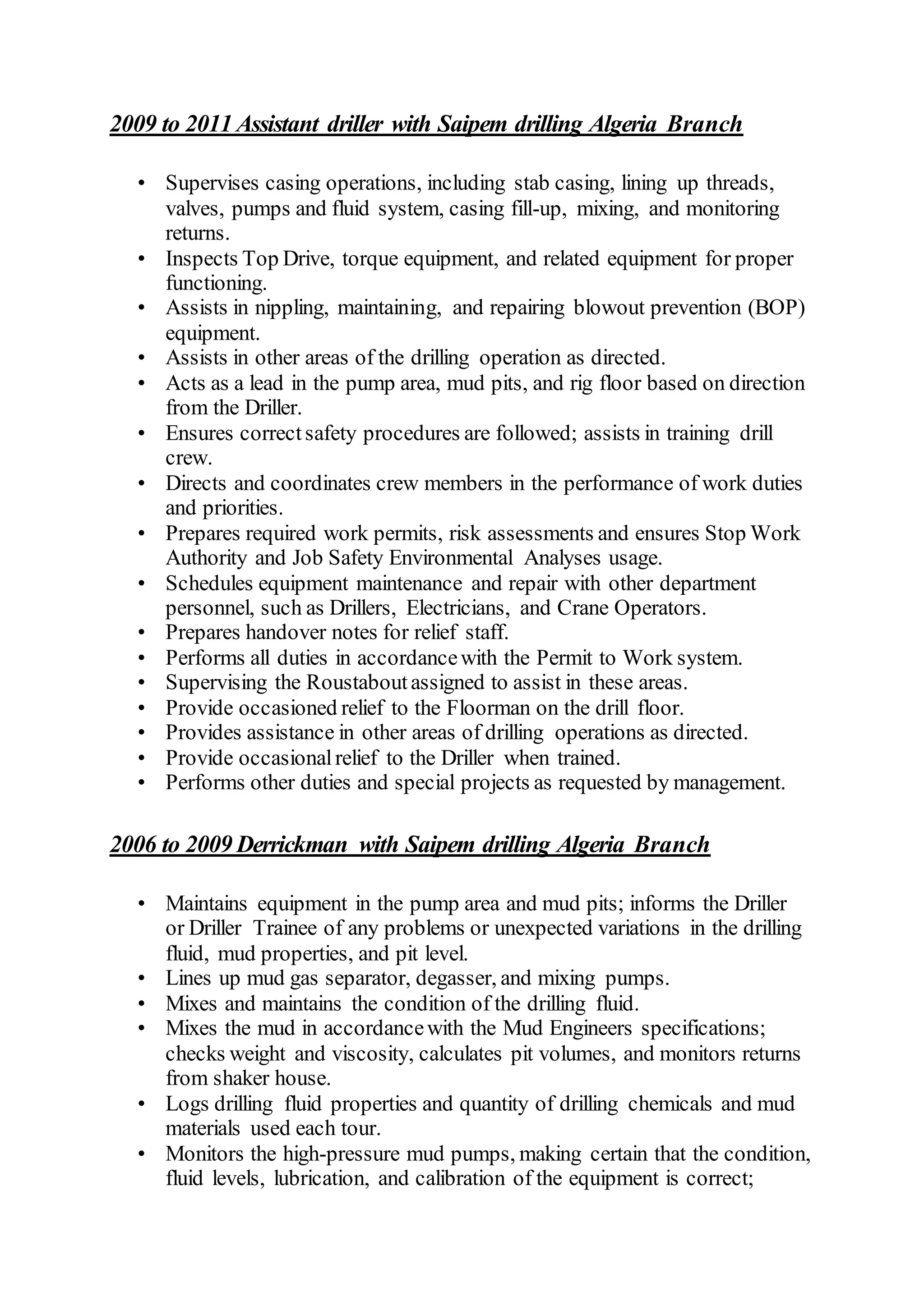 CV DRILLER | DOCX