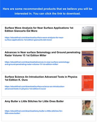 Near Surface Geophysics First Edition Dwain K. Butler | PDF