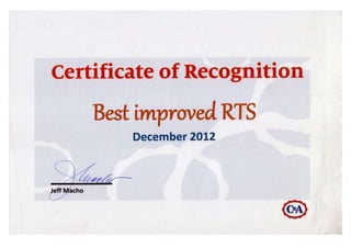 Best RTS certificate | PDF