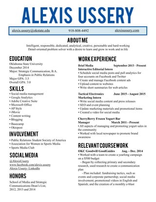 Alexis Ussery Resume | PDF