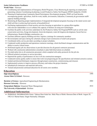 Tadesse Geda Resume 1 | PDF