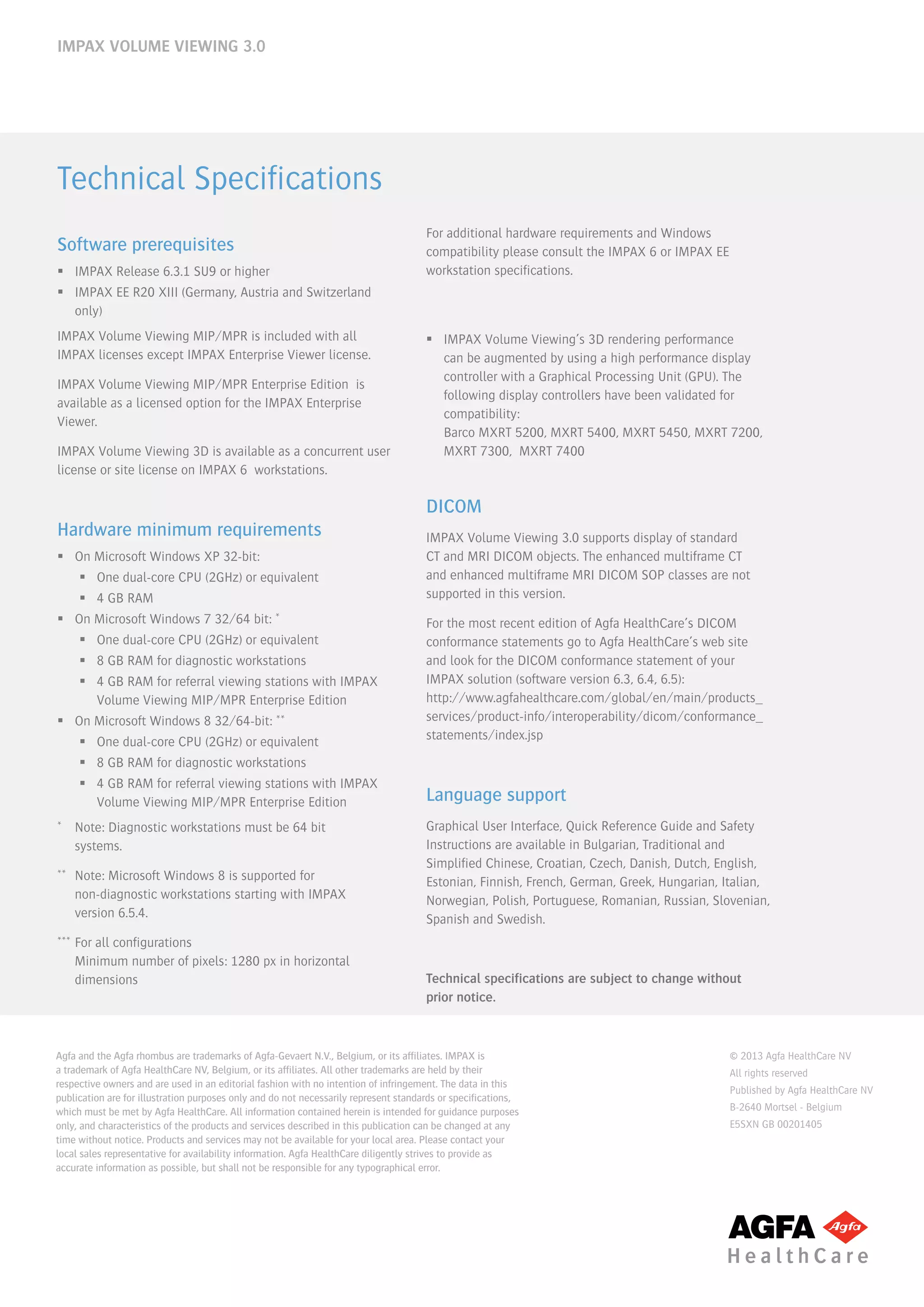 IMPAX_Volume_Viewing_(GB_-_datasheet) | PDF