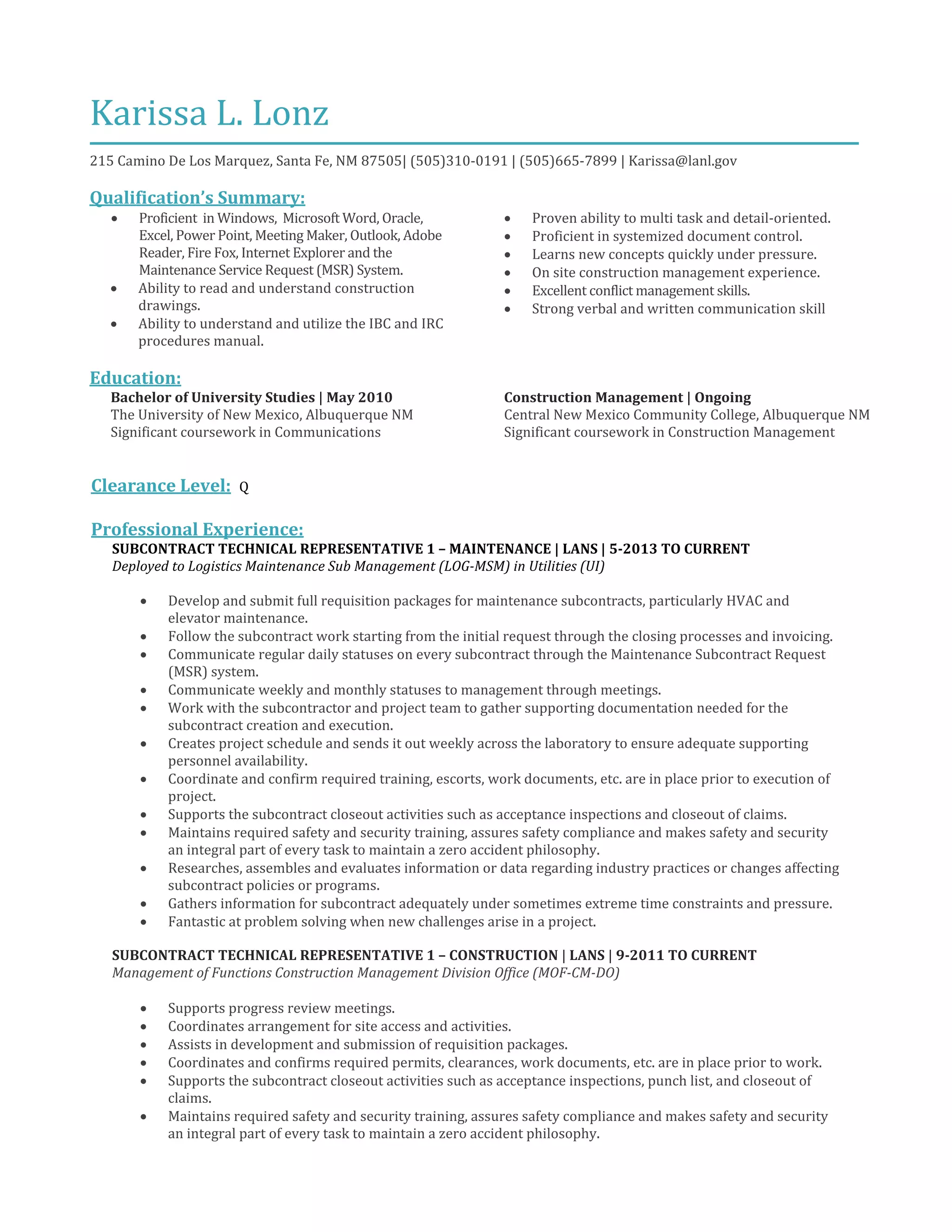 Karissa Lonz Resume | PDF