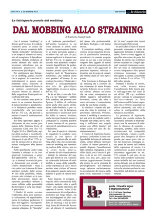 LA FATTISPECIE PENALE DEL MOBBING - DAL MOBBING ALLO STRAINING di Umberto Fiumefreddo | PDF