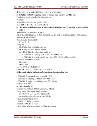 BTL LÝ THUYẾT Ô TÔ | PDF