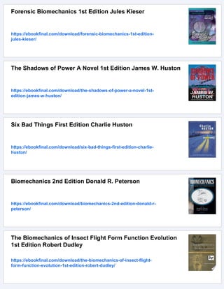 Principles of Biomechanics 1st Edition Ronald Huston | PDF