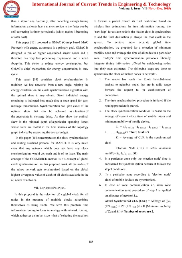 Investigation of Clock Synchronization Techniques and its Performance Impact in MANET | PDF ...