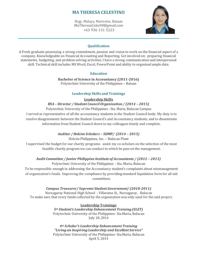 BS-Accountancy Graduate (Resume) | DOCX | Business Accounting & Finance ...
