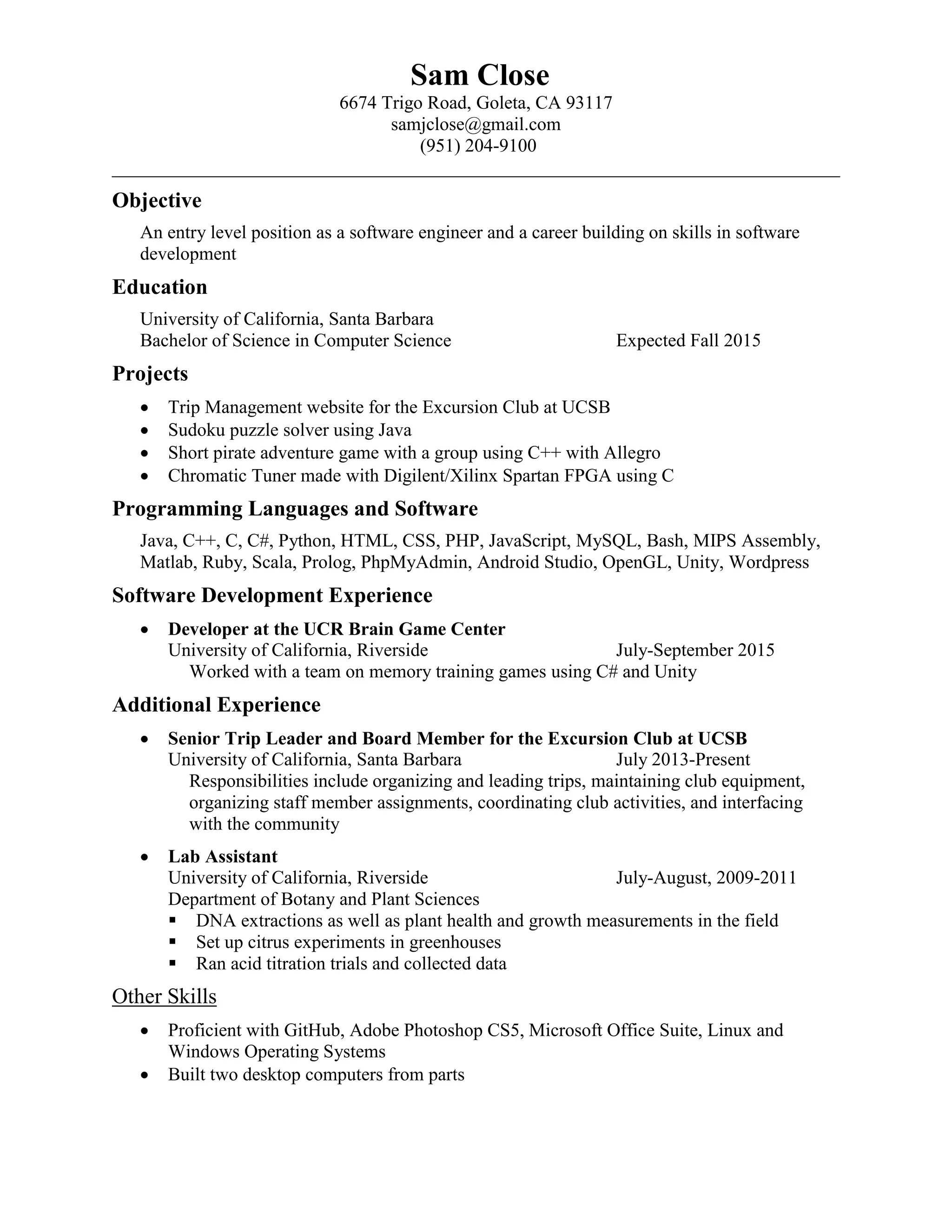 Resume_SamClose | PDF