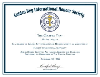 Golden Key International Honour Society certificate | PPT