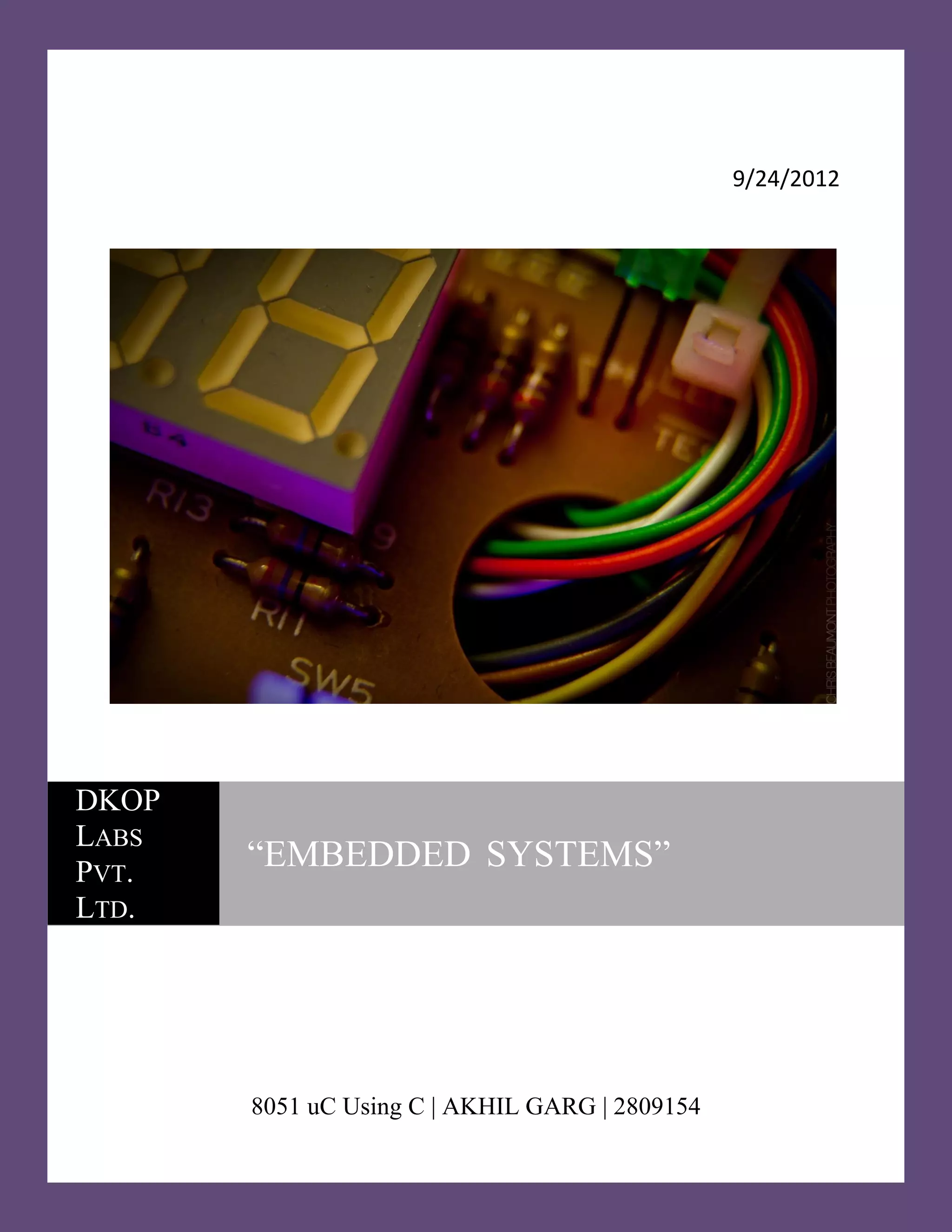 Embedded Systems Training Report | PDF