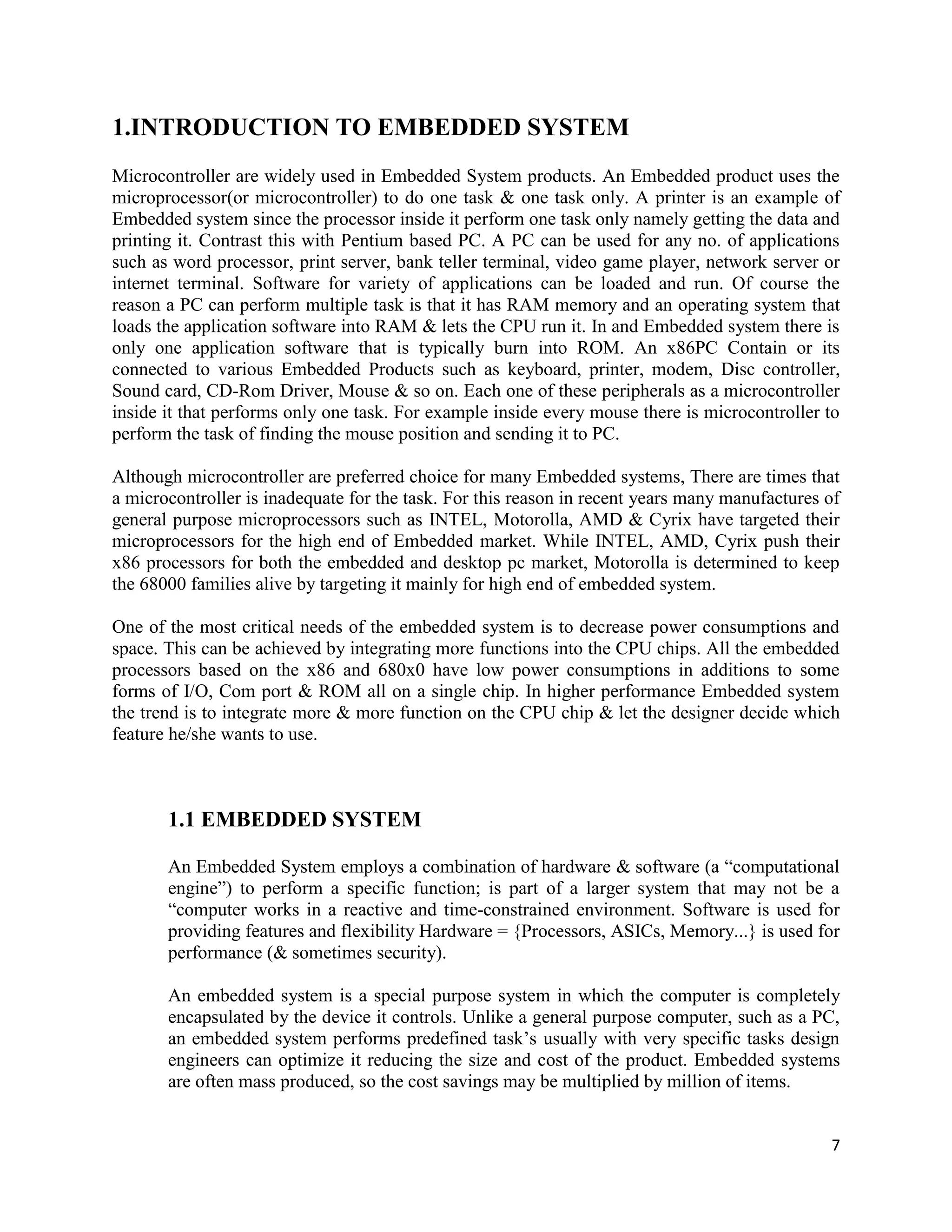 Embedded Systems Training Report | PDF