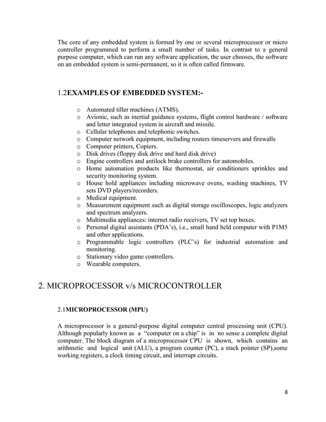 Embedded Systems Training Report | PDF | Programming Languages | Computing