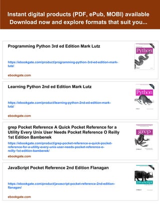 Python pocket reference 5ed. Edition Mark Lutz | PDF